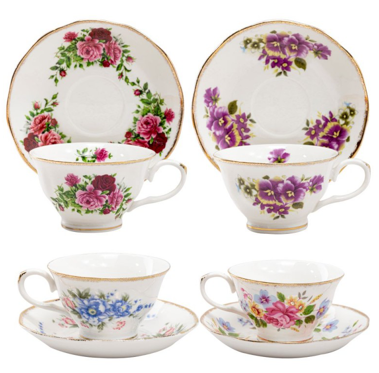 Vintage Floral Patterns Tea Cup Saucer | Tea & Teacups